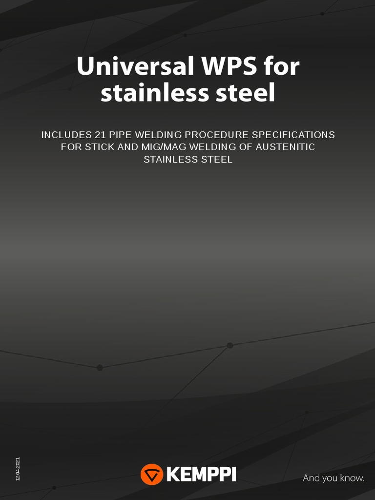Kemppi - Universal WPS For Stainless Steel - en - US | PDF | Welding ...