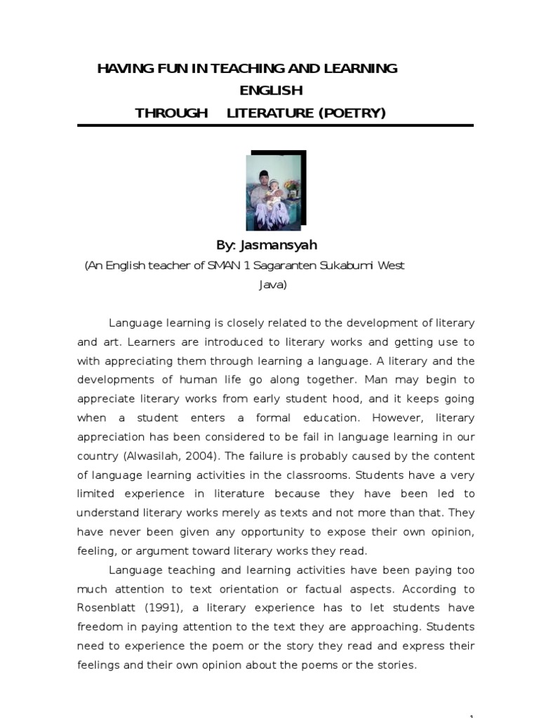 Havin Fun in Learning English Through Poetry | PDF | Poetry | Metre ...