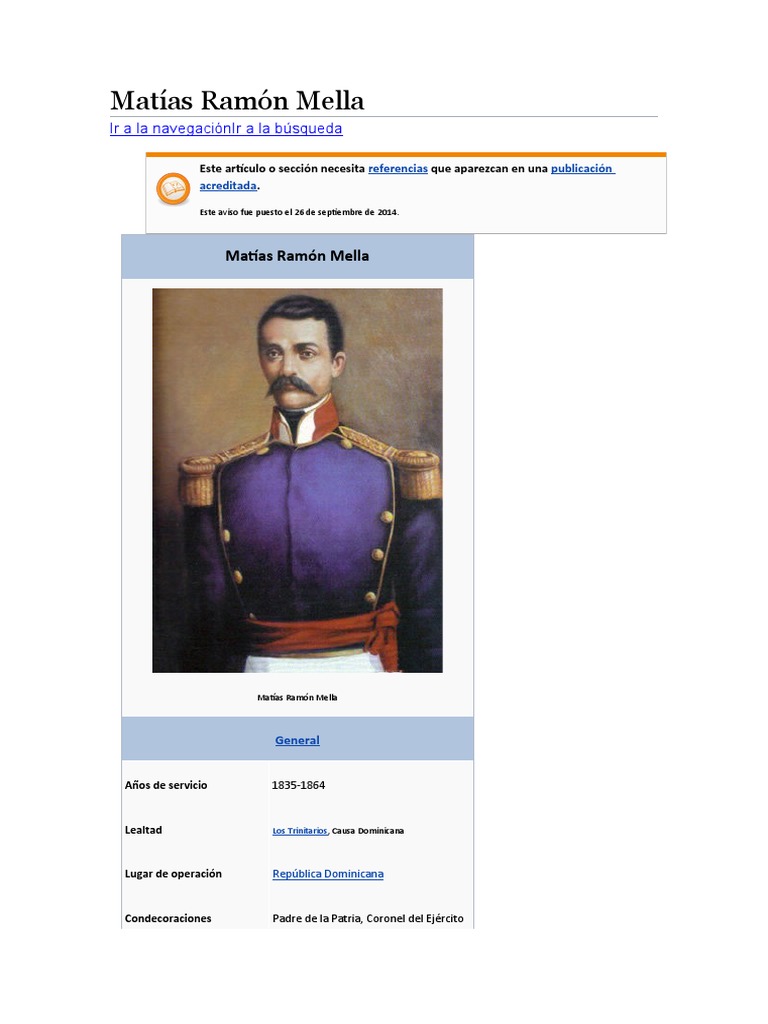 Ramon Matias Mella Biografia | PDF | República Dominicana | Conflicto ...