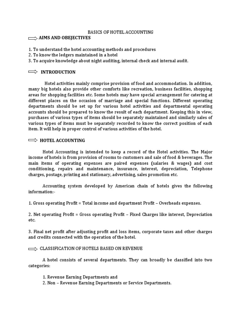 Hotel Accounting Basics Explained | PDF | Internal Audit | Audit