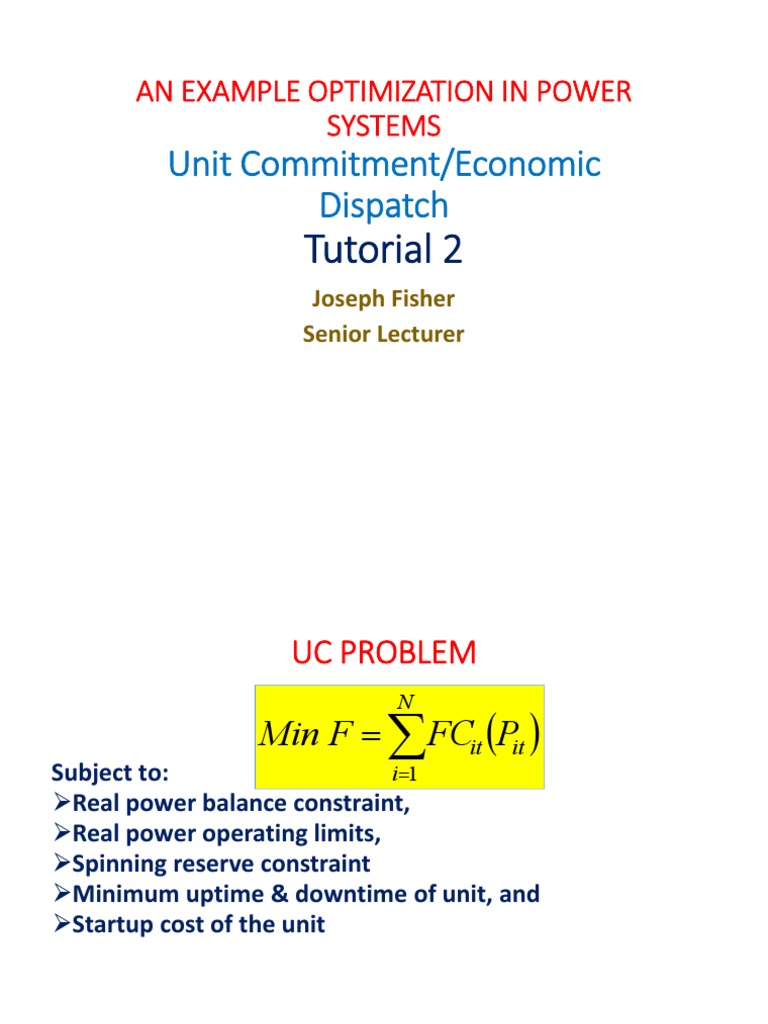 Lecture 2C - Tutorial 2 - An Example of - Optimization in Power Systems ...