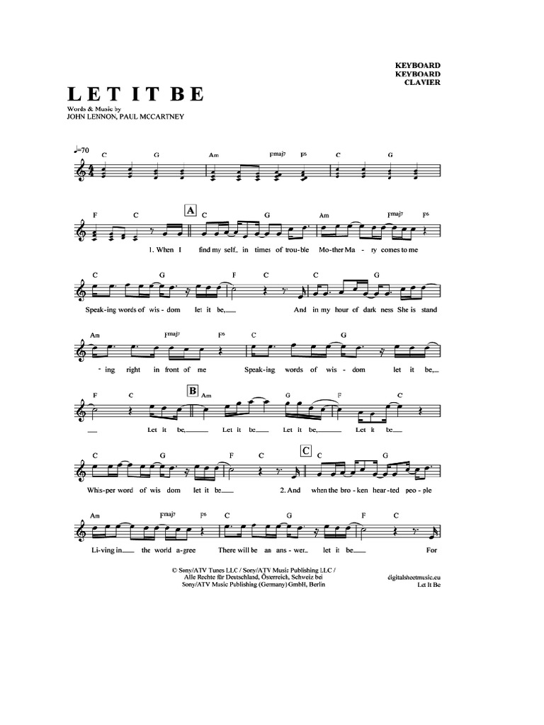 Let It Be (Chords+Noten) | PDF