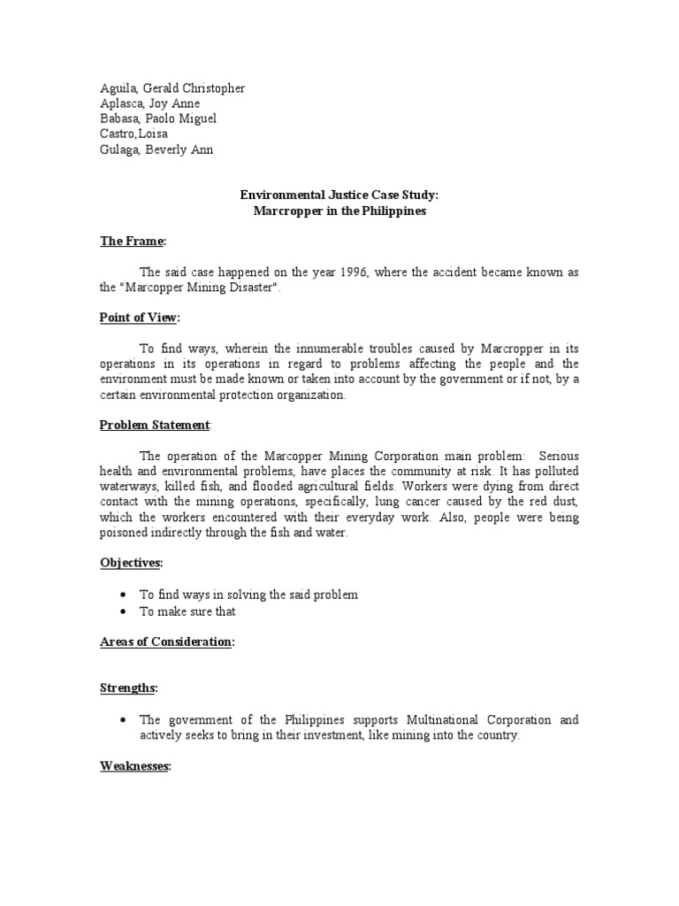 Environmental Justice Case Study | PDF | Natural Environment | Wellness