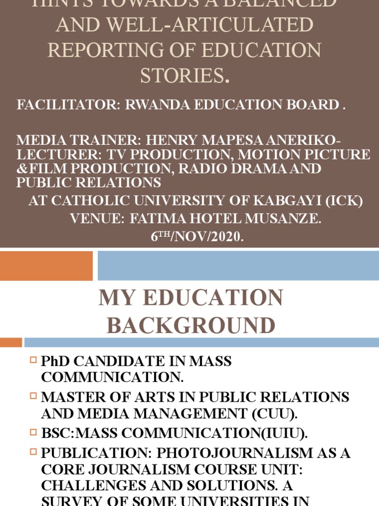 Reporting of Education Stories 1 | PDF | News | Journalism