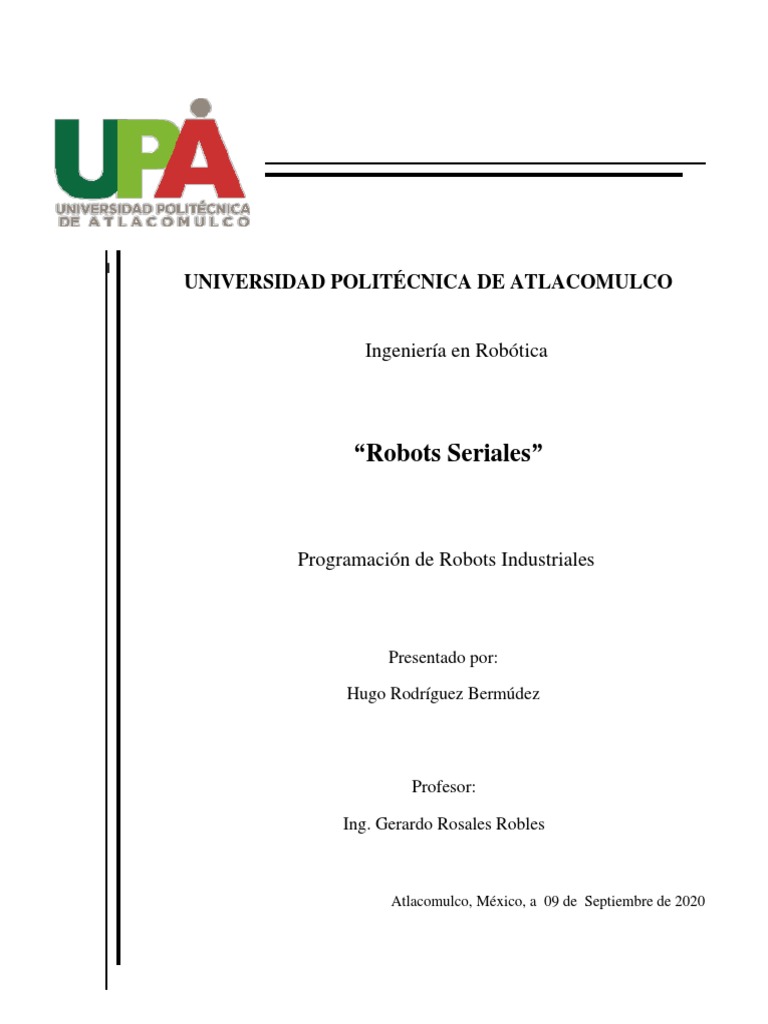 Robots Seriales: Estructura y Función | PDF | Informática | Tecnología