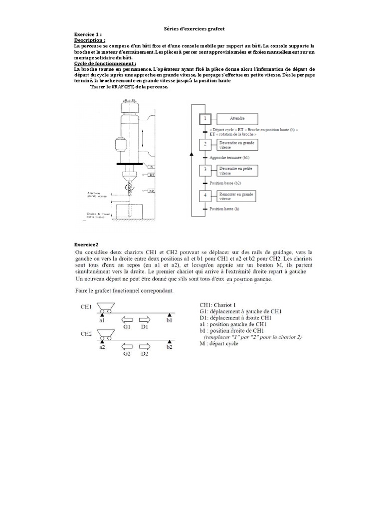Serie Exercice Grafcet | PDF | Perceuse | Science