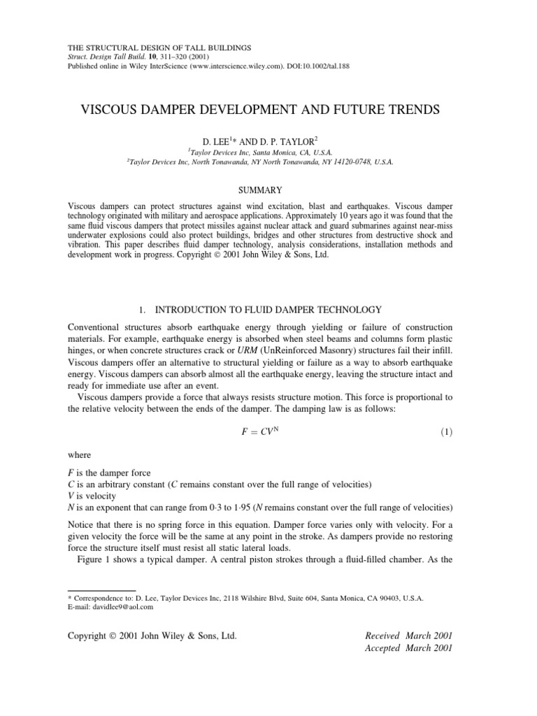 Viscous Damper Development and Future Trends: The Structural Design of ...