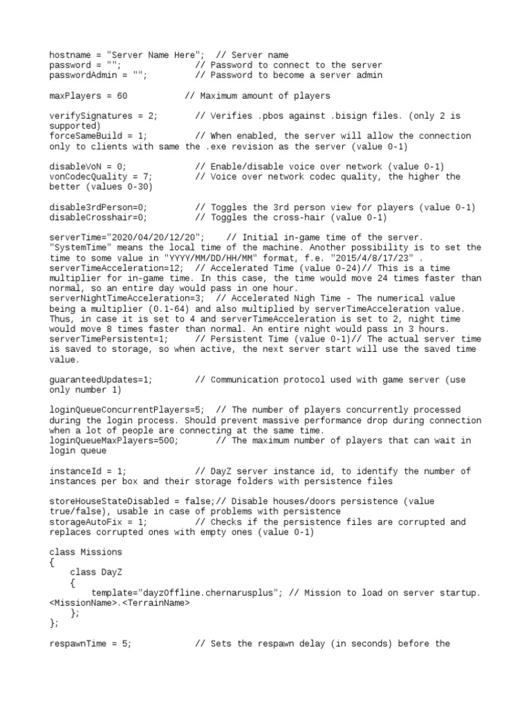 serverDZ CFG | PDF | Computer File | Server (Computing)