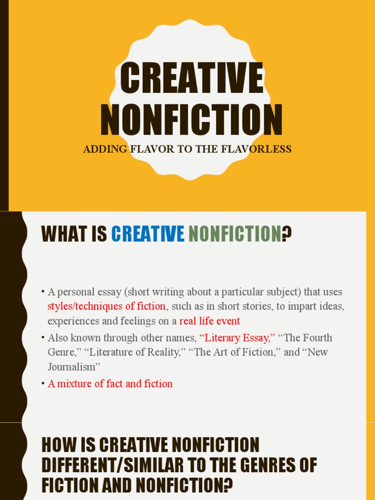 L5 - Creative Non Fiction | PDF | Creative Nonfiction | Genre