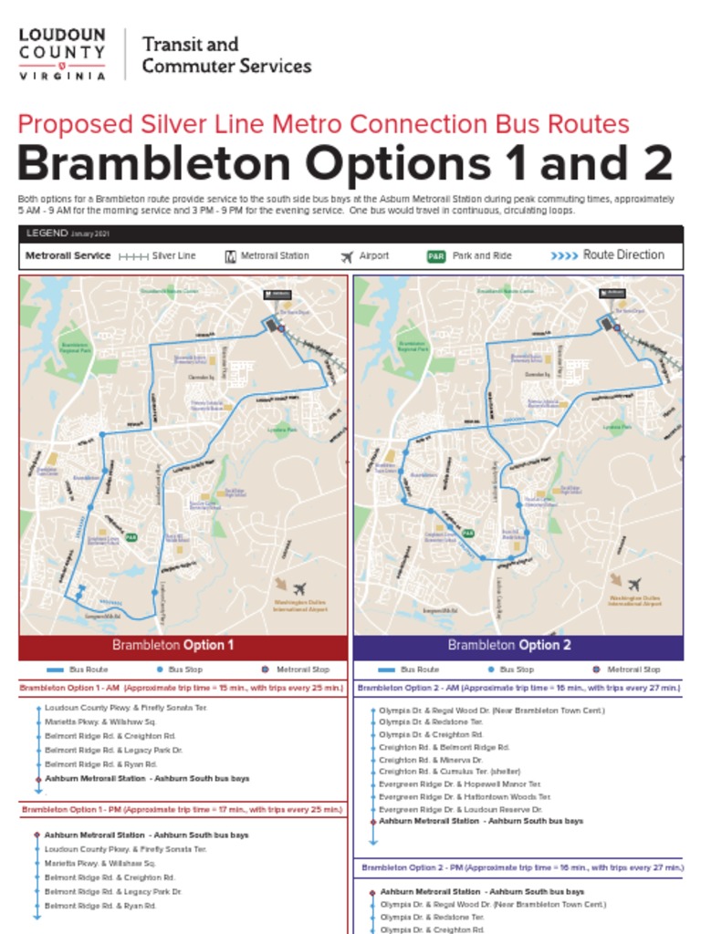 Brambleton Bus Routes to Ashburn Metro | PDF | Transportation ...