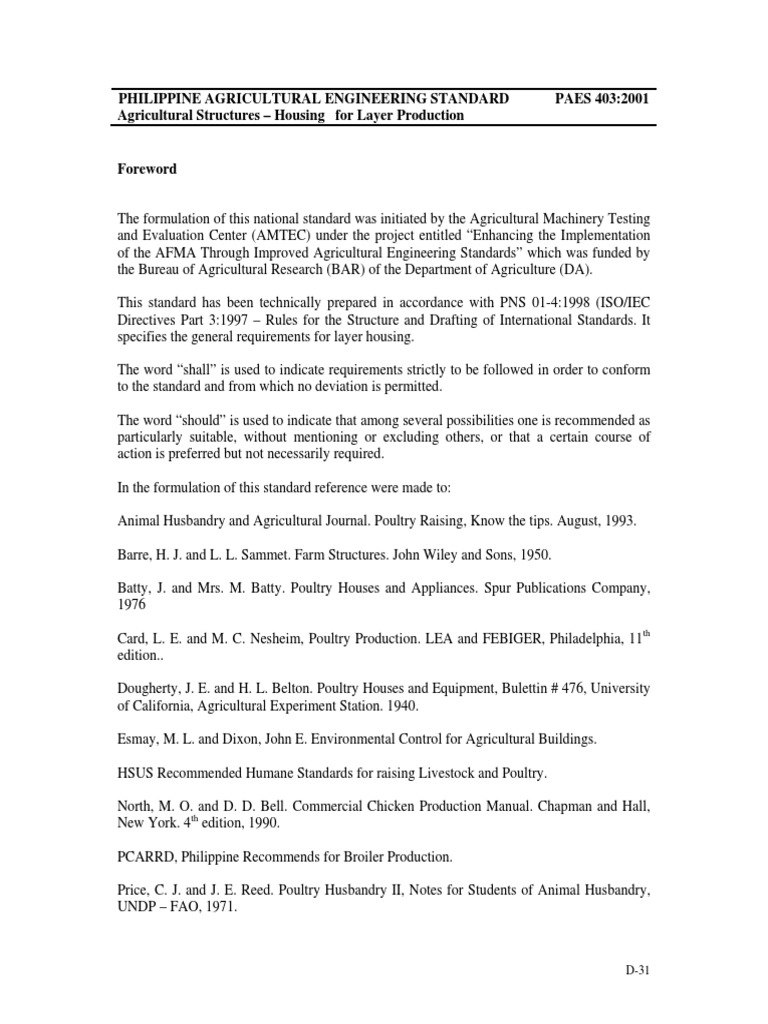 PAES 403-Housing For Layer Production | PDF | Incandescent Light Bulb ...