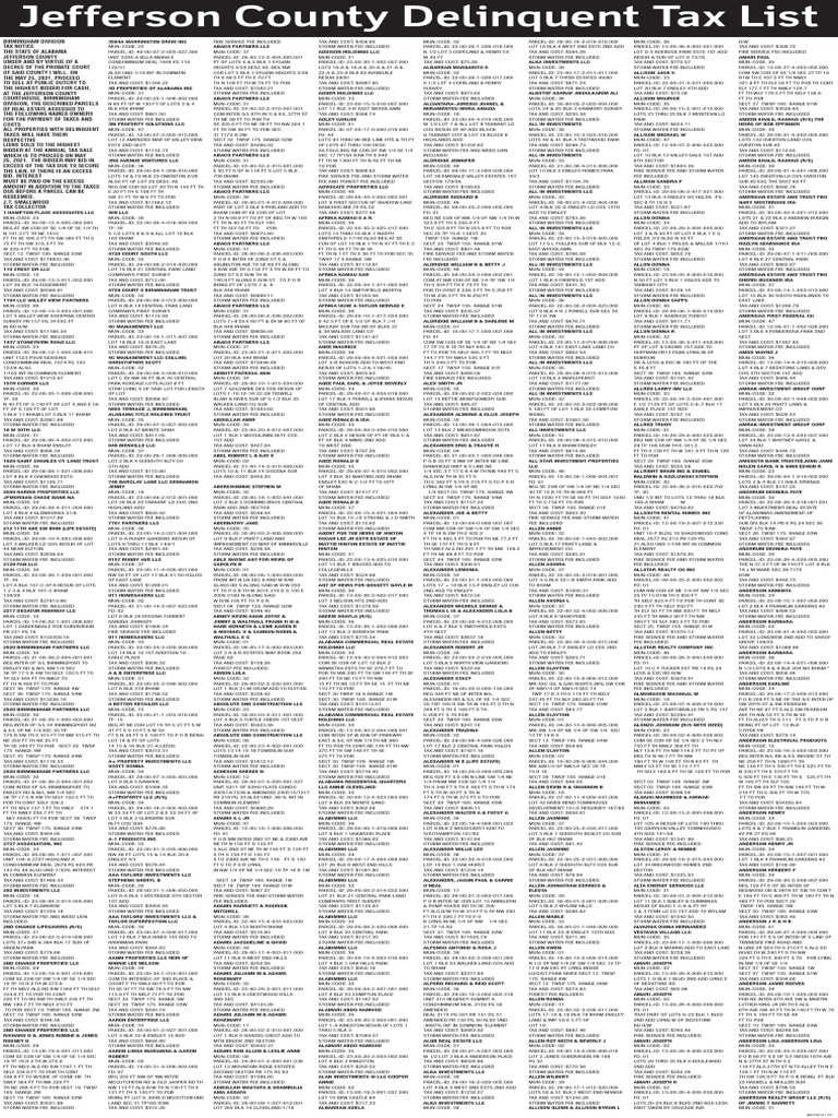 Tax List | PDF | Real Property Law | Services (Economics)