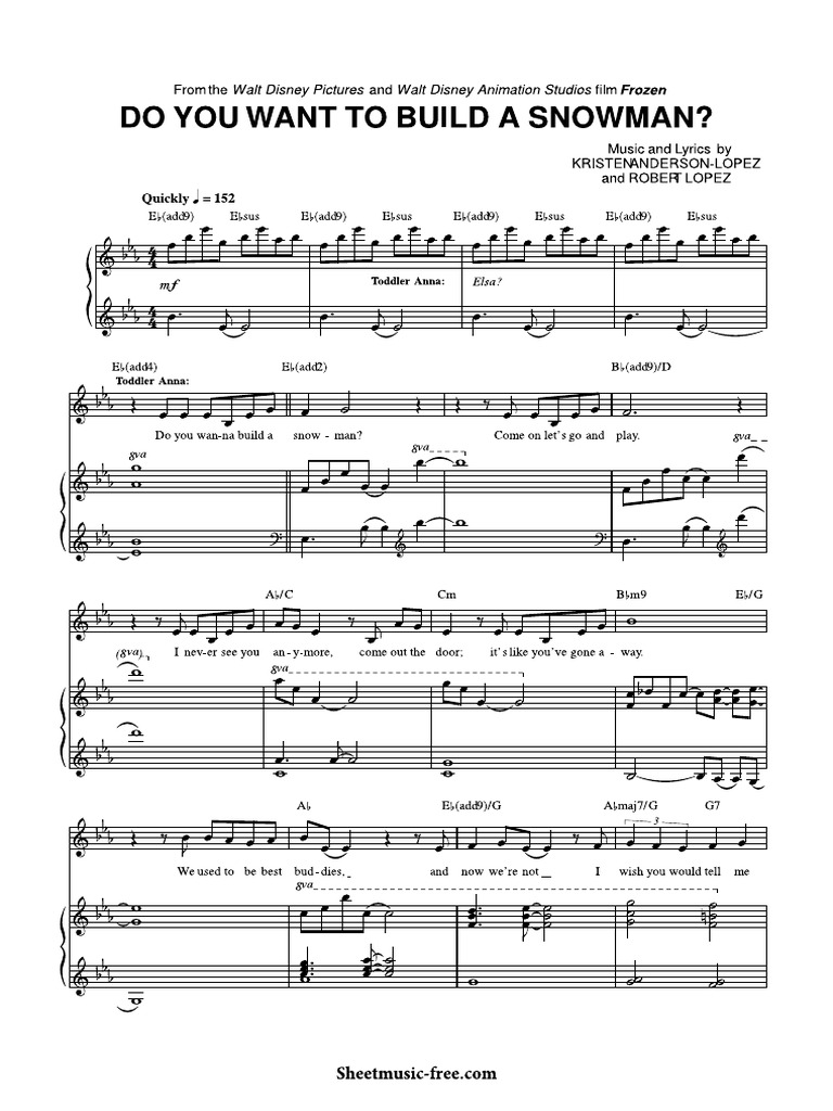 Do You Want To Build A Snowman Sheet Music Frozen | PDF