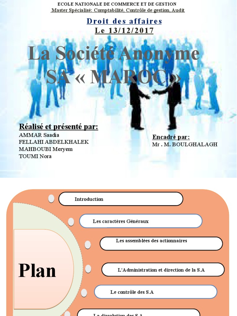 Définition de la Société Anonyme au Maroc | PDF | Actionnaire | Conseil ...