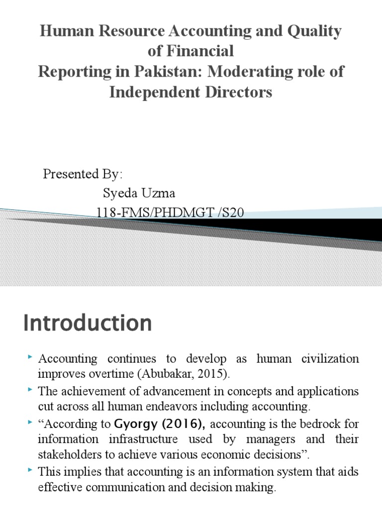 Human Resource Accounting in Pakistan | PDF | Financial Statement ...