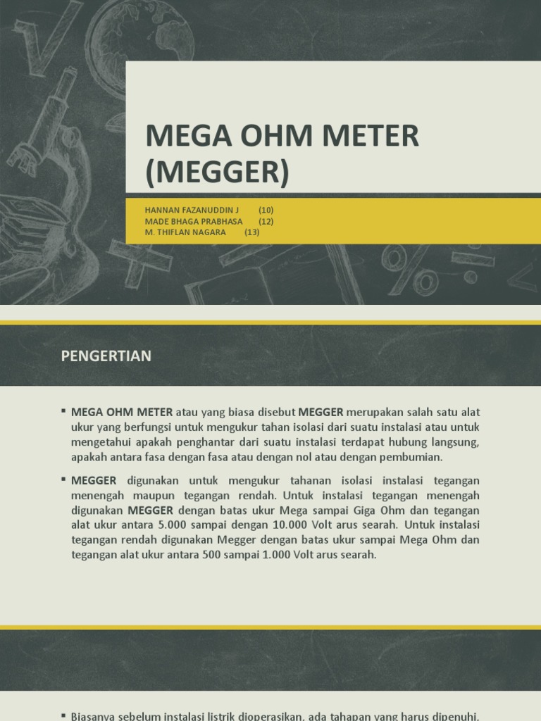 Mega Ohm Meter (Megger) | PDF