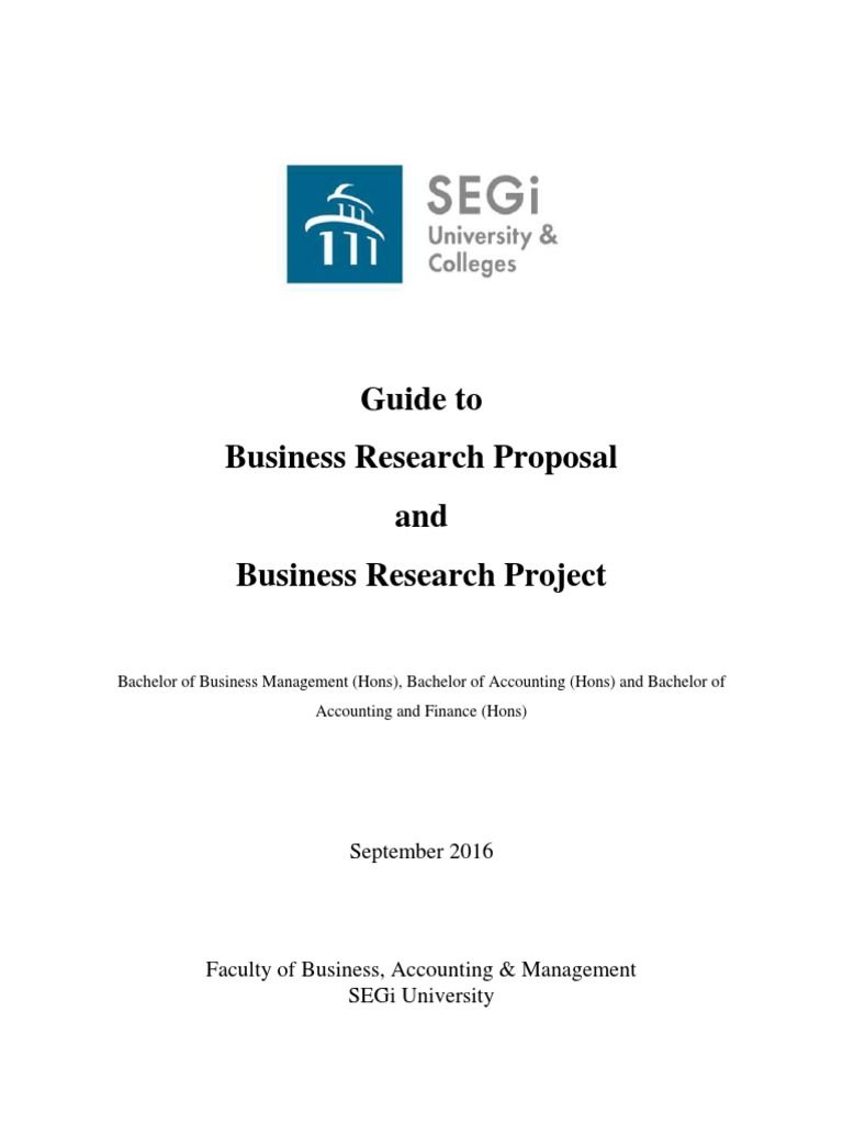 Guide To Business Research Proposal and Business Research Project | PDF ...