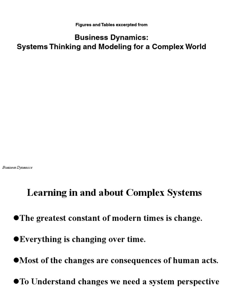 BD 01 Learning in and About Complex Systems | Download Free PDF ...
