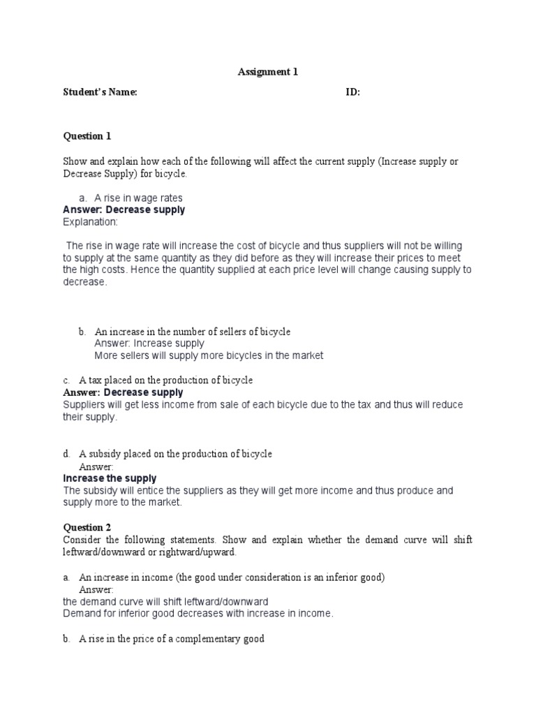 Assignment Complete | PDF | Economic Surplus | Economic Equilibrium