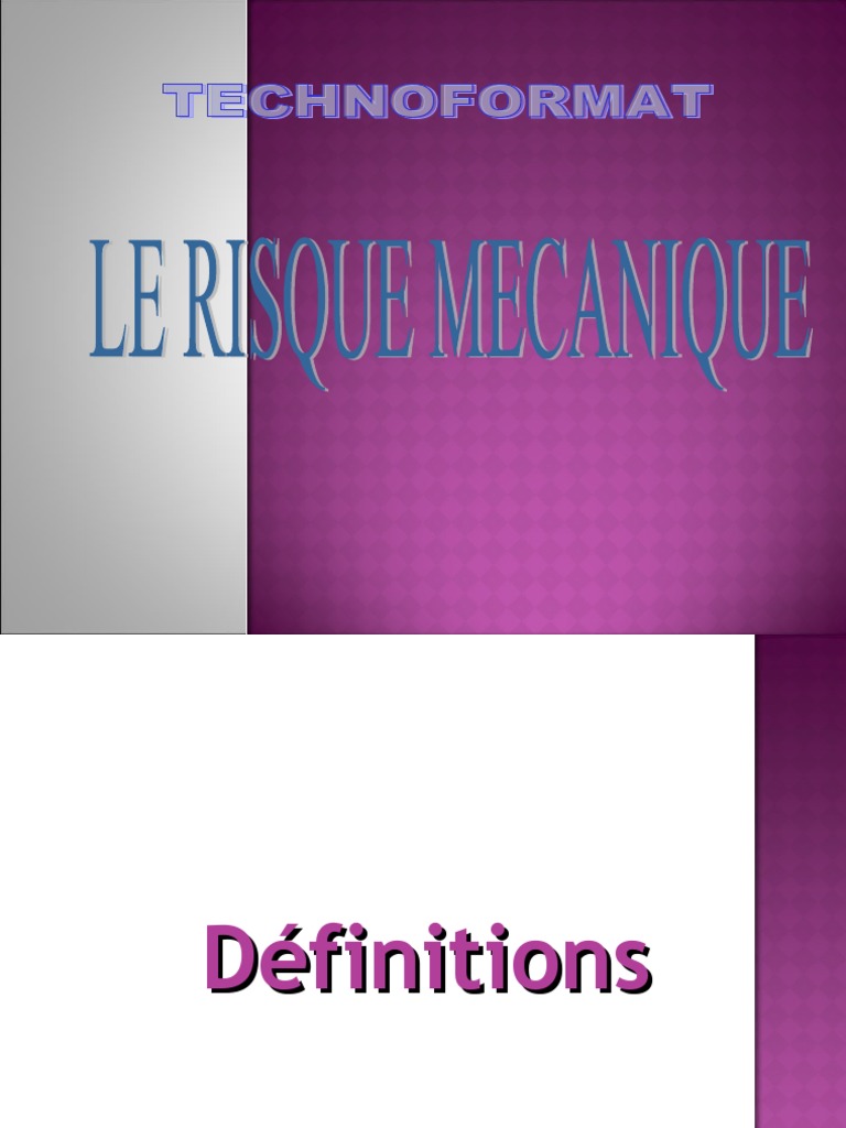 Le Risque Mécanique | PDF | Risque | Prophylaxie