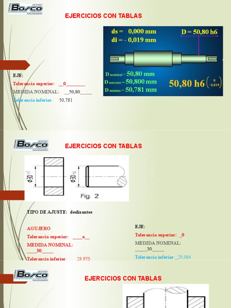 15 Tablas de Codigos Ajustes y Tolerancias | PDF