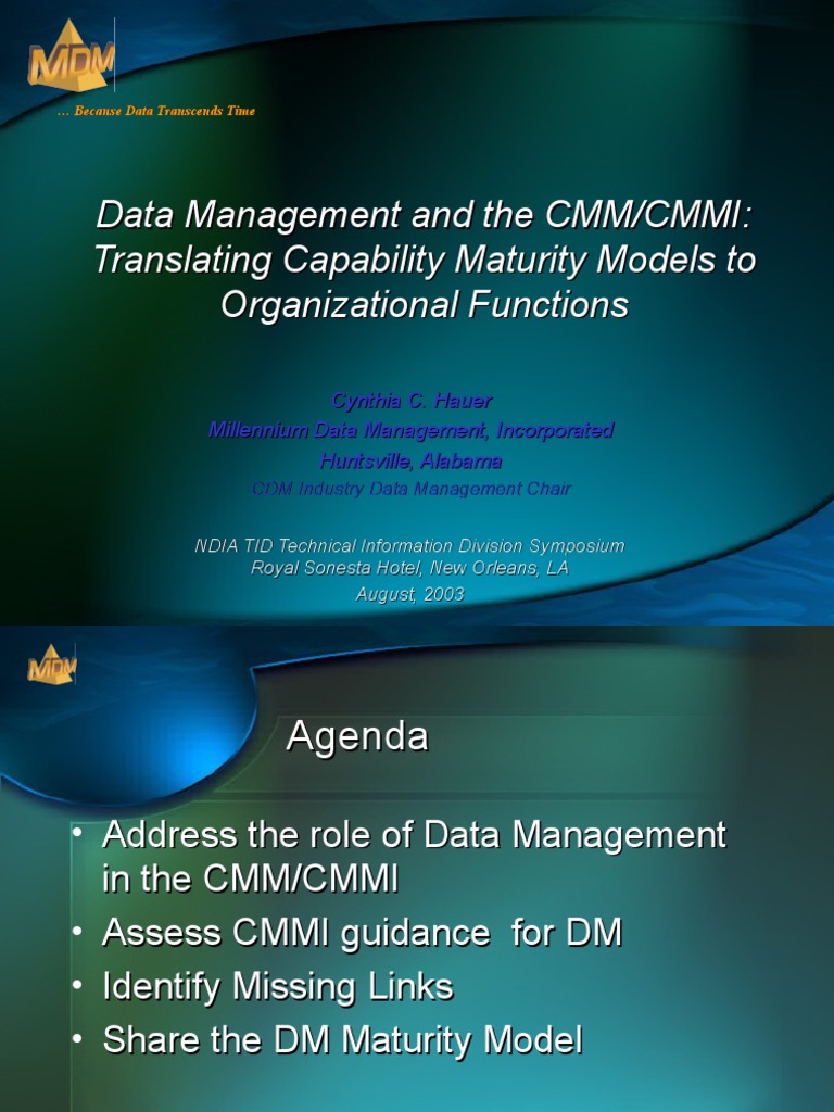 Data Management and The CMM/CMMI: Translating Capability Maturity ...