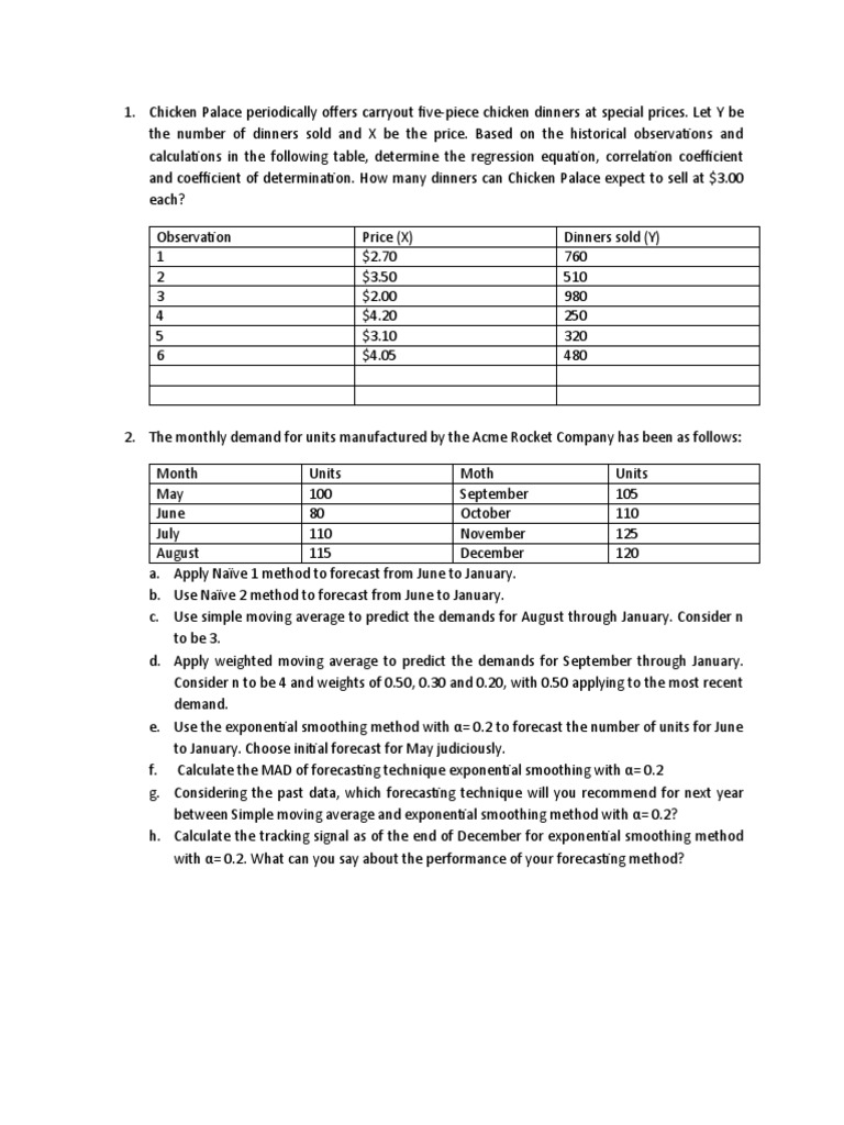 Assignment On Forecasting Pdf Forecasting Moving Average
