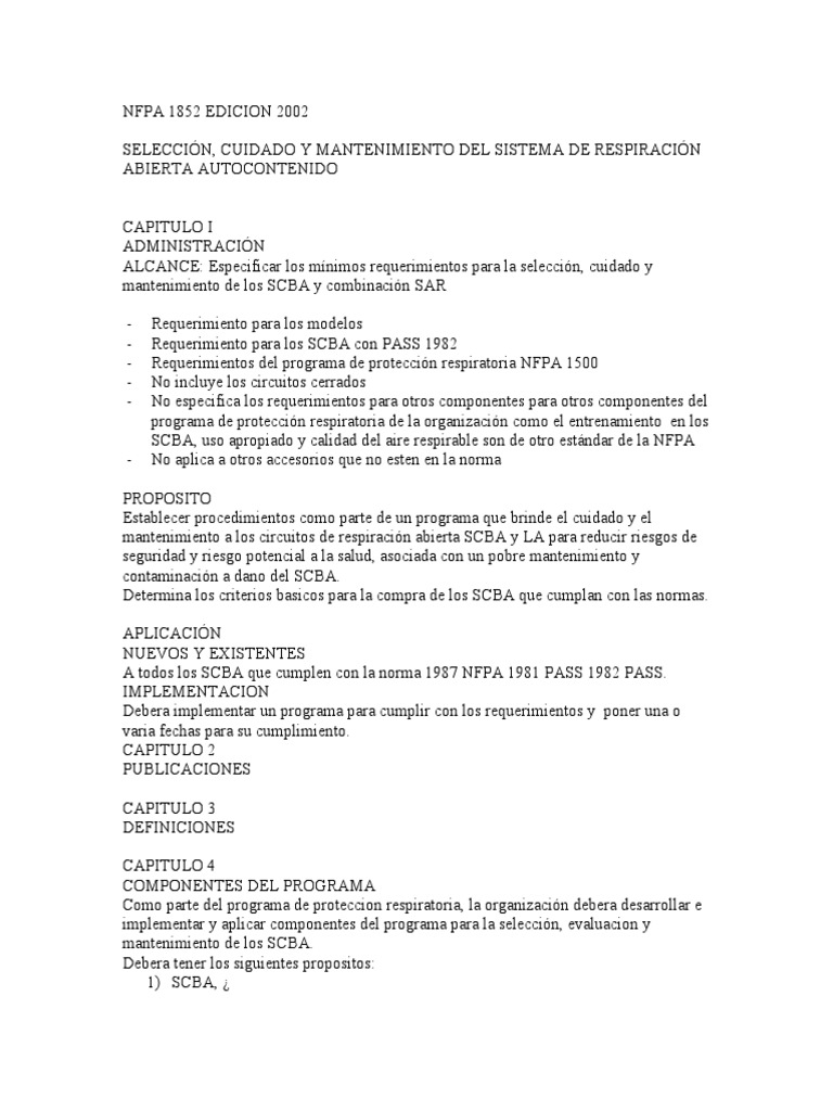 Nfpa 1852 Edicion 2002 | PDF | Información | Naturaleza