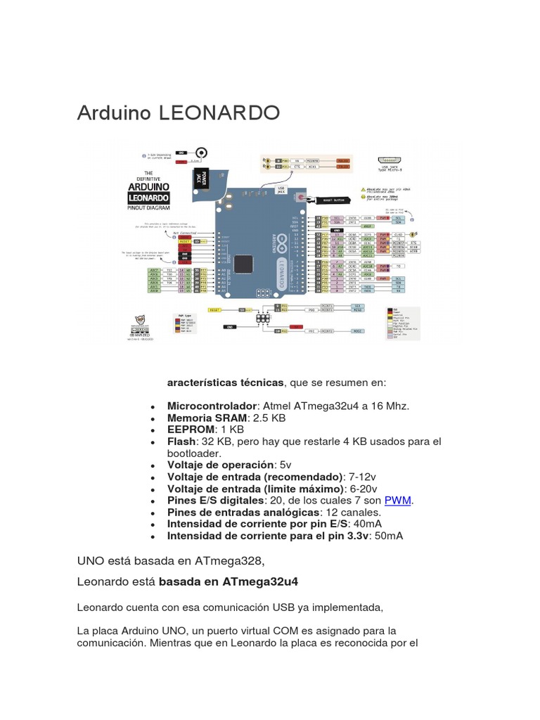 Arduino LEONARDO | PDF | Arduino | Equipo de oficina