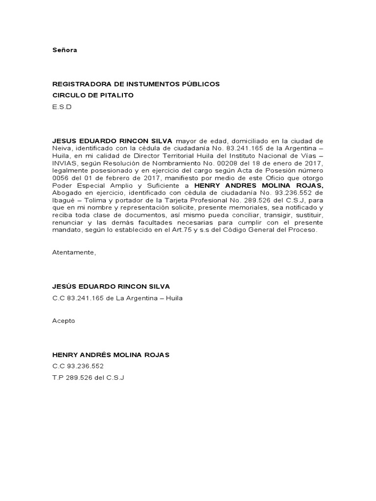 Poder para Nota Devolutiva | PDF