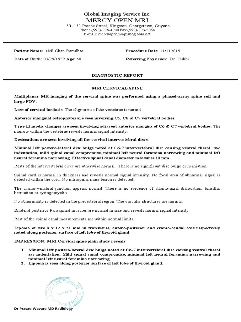 Mercy Open Mri: Global Imaging Service Inc | PDF | Vertebral Column ...