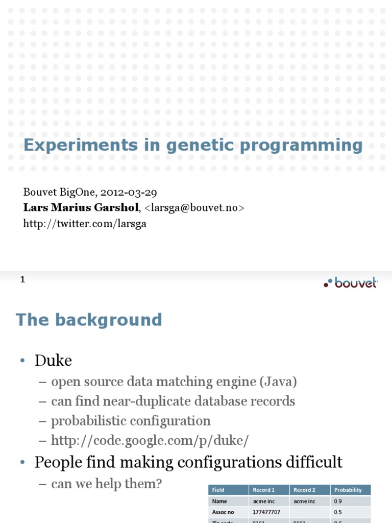 Genetic Programming For Data Matching Pdf Information Technology