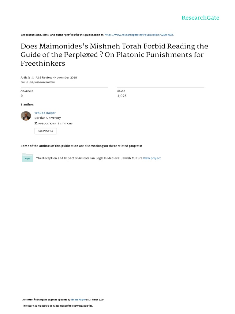 Does Maimonidess Mishneh Torah Forbid Reading The | PDF | Maimonides ...