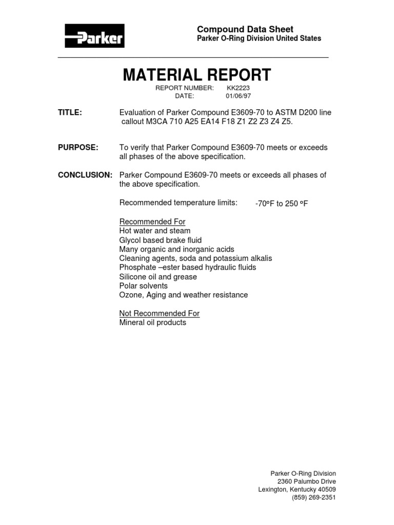 Material Report: Compound Data Sheet | PDF | Applied And ...