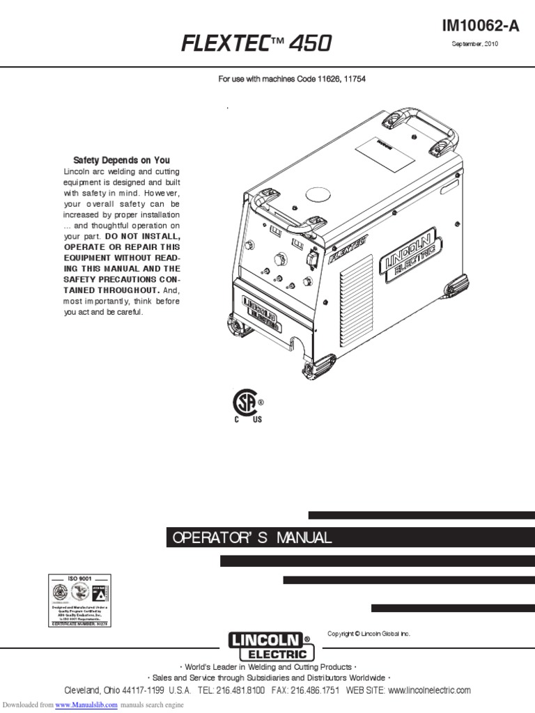Manual Del Operador - FLEXTEC 450 | PDF | Welding | Construction