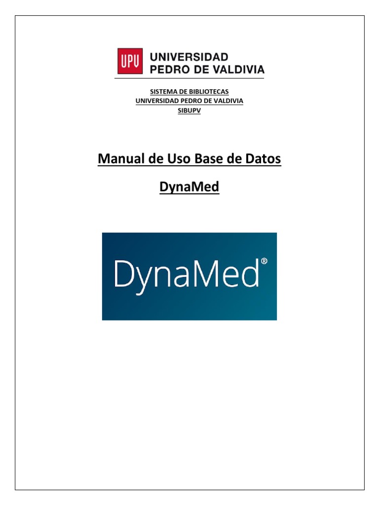 Manual de Uso Base de Datos DynaMed | PDF | Bases de datos | Medicamentos con receta