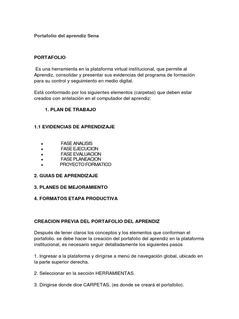 Portafolio Del Aprendiz Sena | PDF
