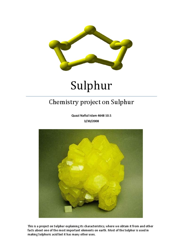 The Sulphur Project | PDF | Sulfuric Acid | Sulfur
