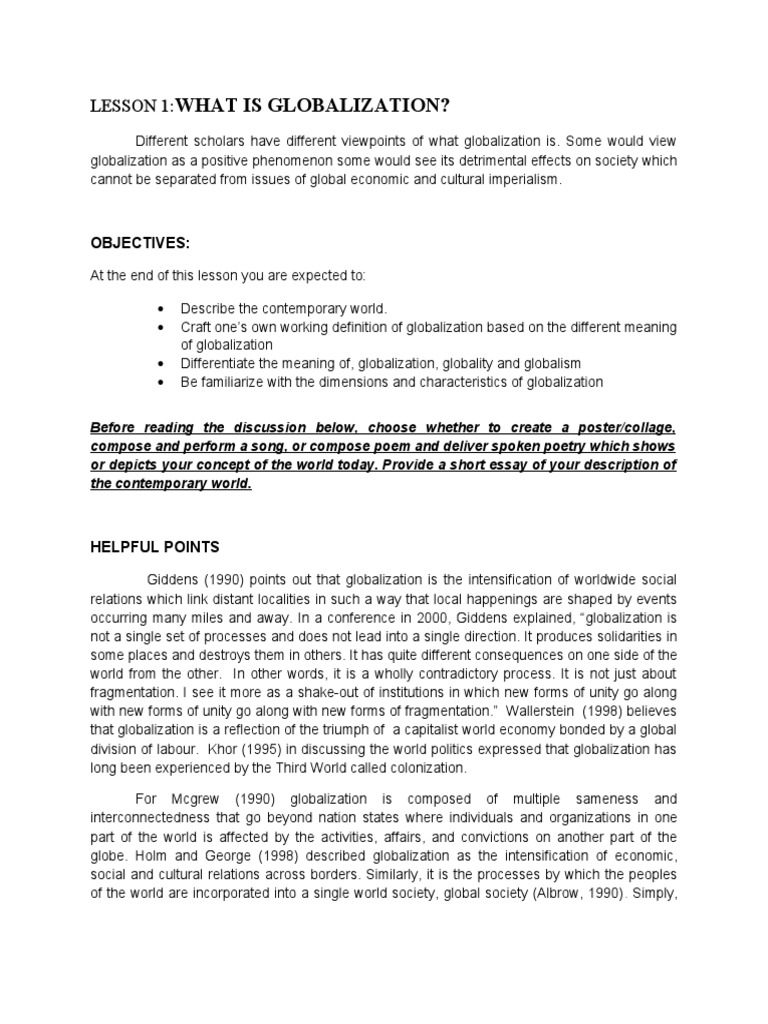 What Is Globalization?: Lesson 1 | PDF | Globalization | Elephant