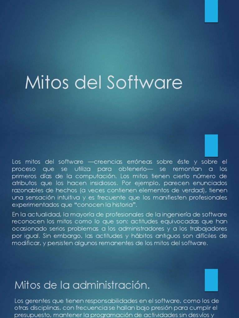 Mitos Del Software | PDF | Ingeniería de software | Software