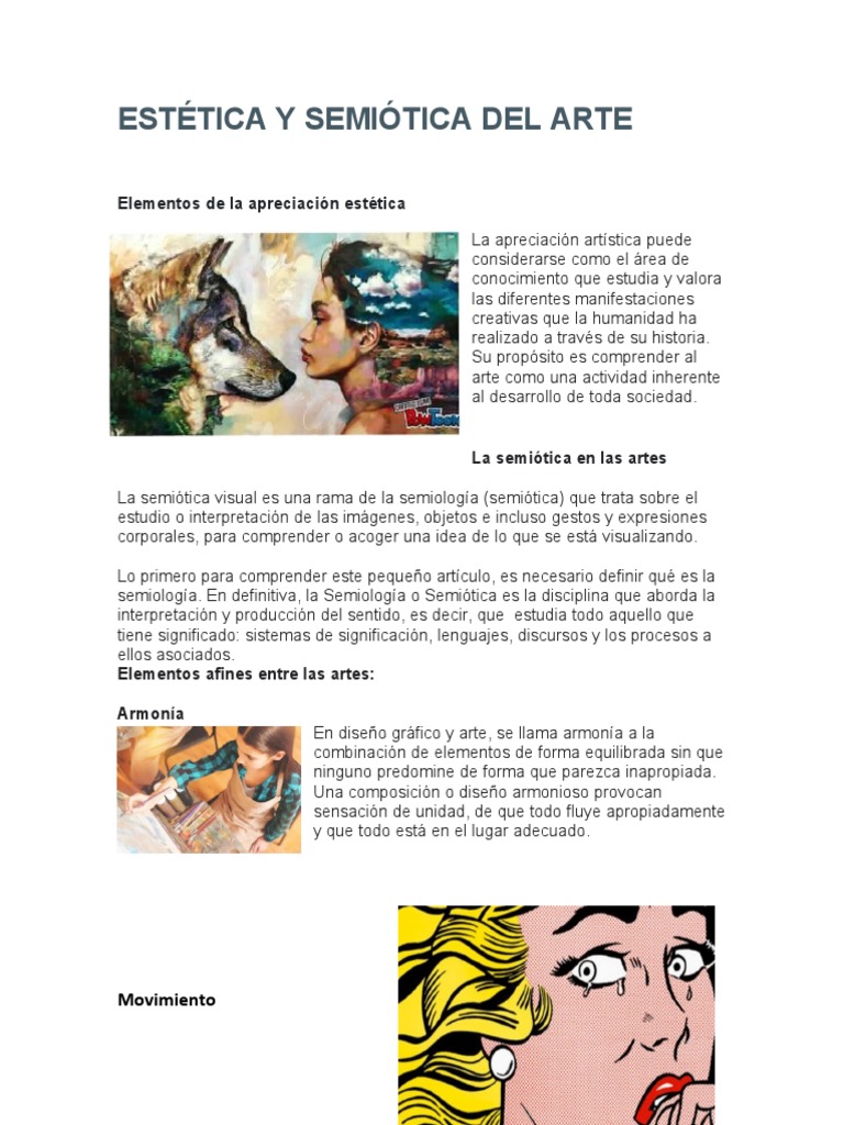 Elementos estéticos y semióticos en el arte: armonía, movimiento ...