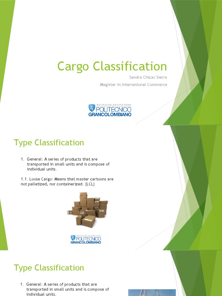 Cargo Classification: Sandra Chicas Sierra Magister in International ...