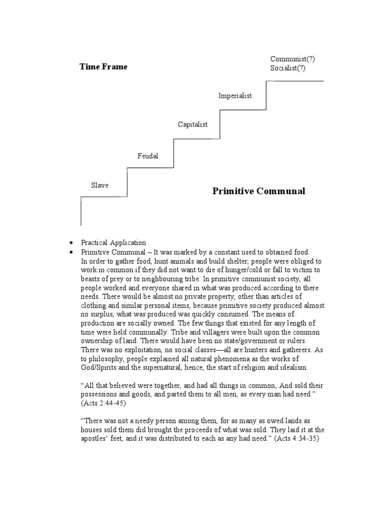 Time Frame: Primitive Communal | Download Free PDF | Society | Ownership