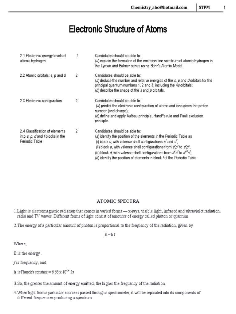 ATOMIC SPECTRA 2012 W Answer | PDF | Atomic Orbital | Energy Level