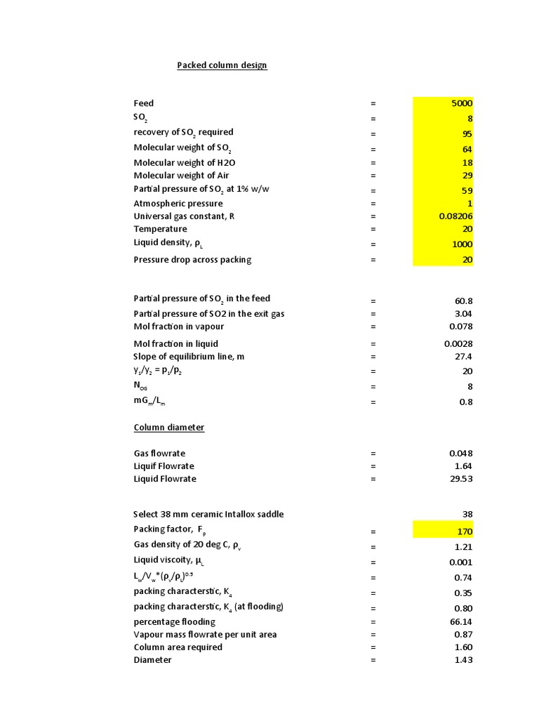 Packed Column Design | PDF | Pressure | Liquids