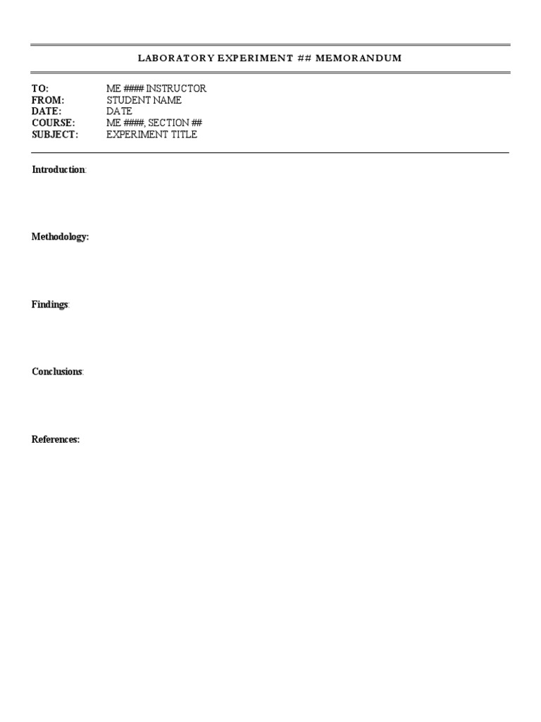 Engineering Memorandum Template - EDITABLE TEMPLATE | PDF