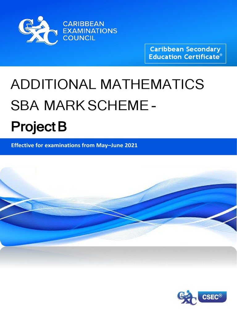 Addi Tional Mathematics Sba Mark Scheme - Project B: Caribbean ...