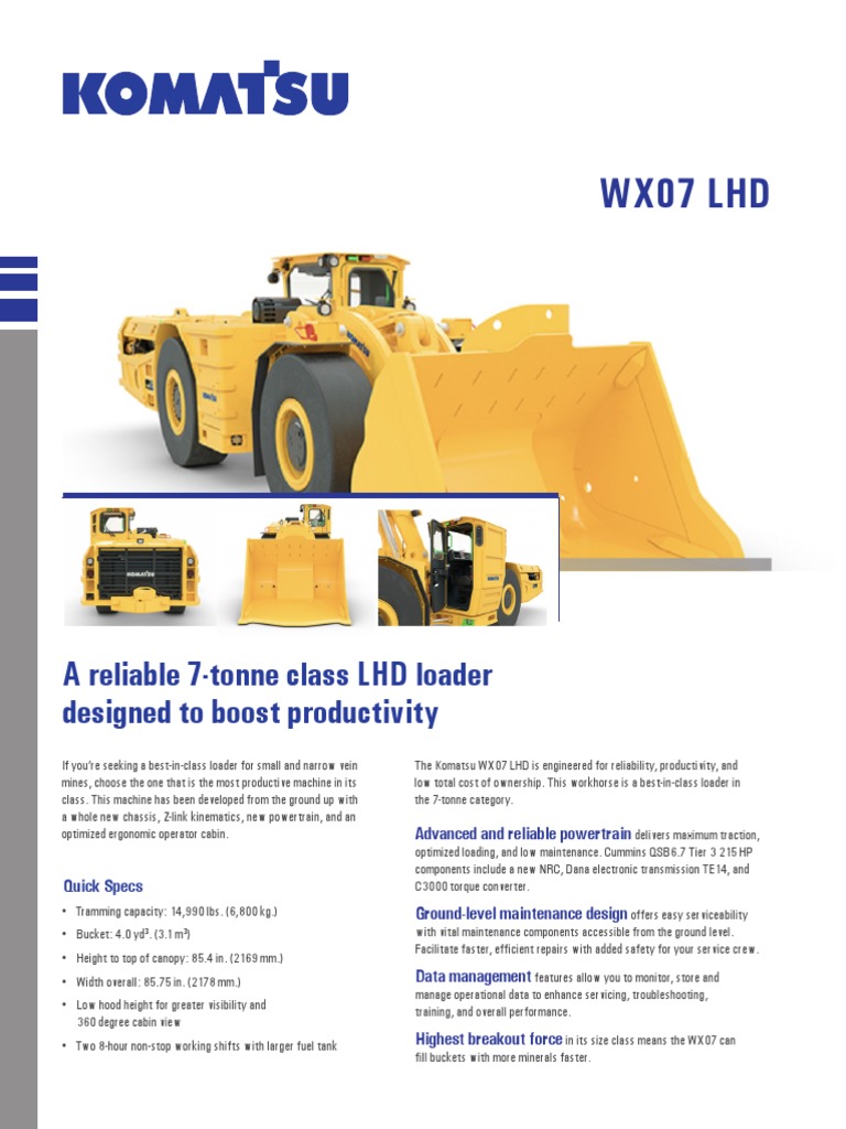 Wx07 LHD: A Reliable 7-Tonne Class LHD Loader Designed To Boost ...