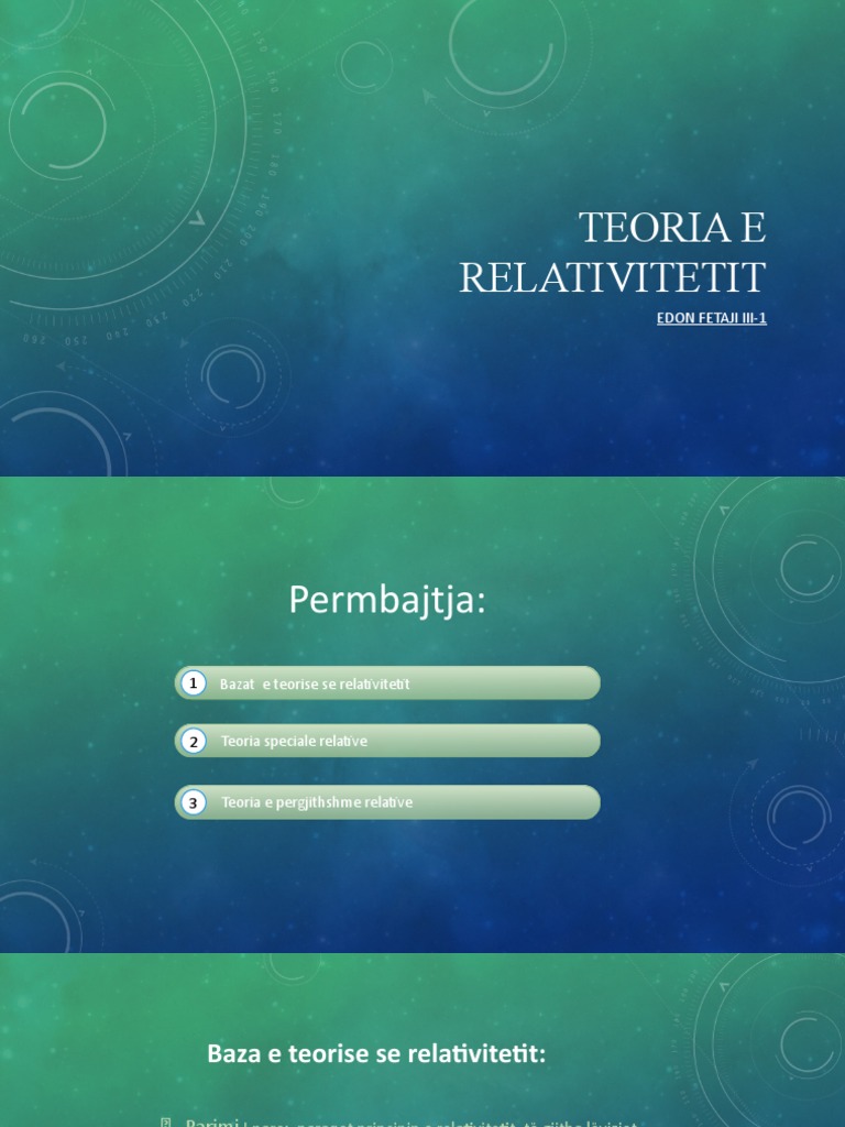 Teoria e Relativitetit | PDF