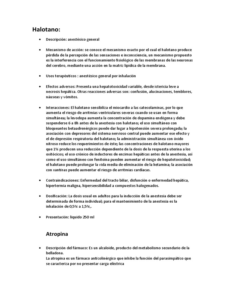 Halotano | PDF | Tratamientos médicos | Especialidades Medicas
